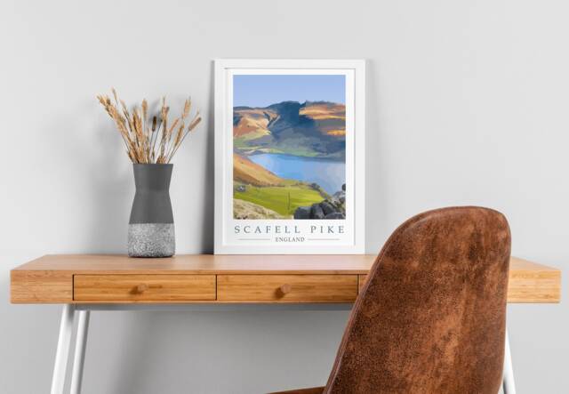 Scafell Pike Travel Poster Art Print. Mountaineering Gift. Hill ...