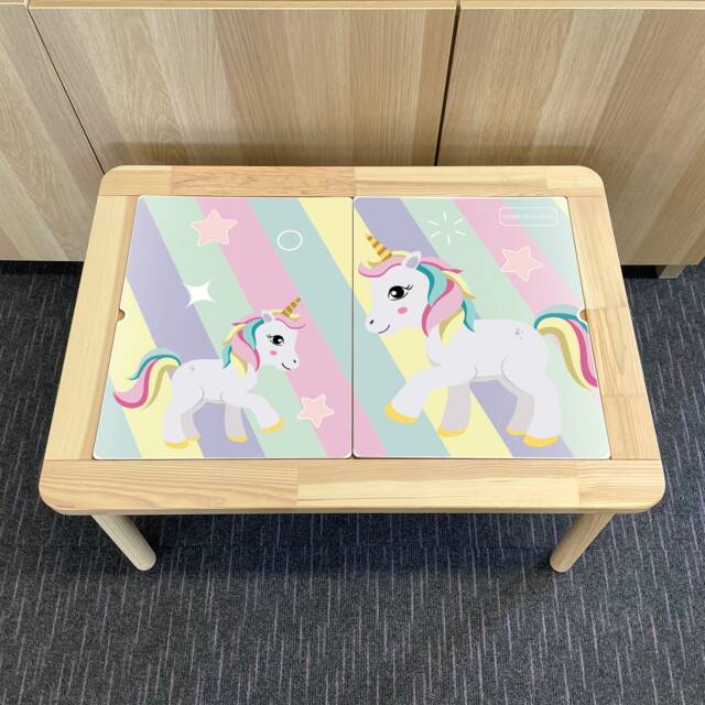 Kids Unicorn Stripe Table Top Sticker Only Compatible With Ikea Flisat ...