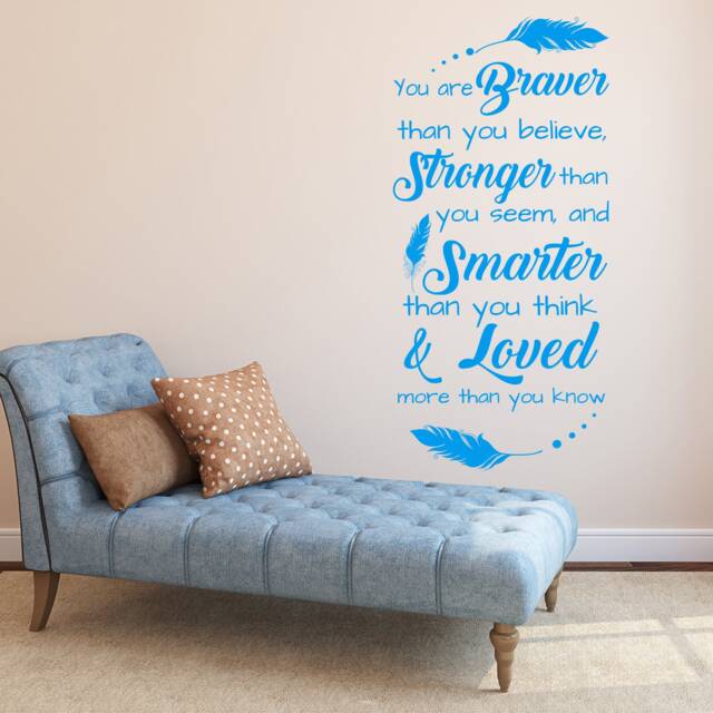 You Are Braver Than You Believe, Vinyl Wall Decals Of Children, Quotes ...