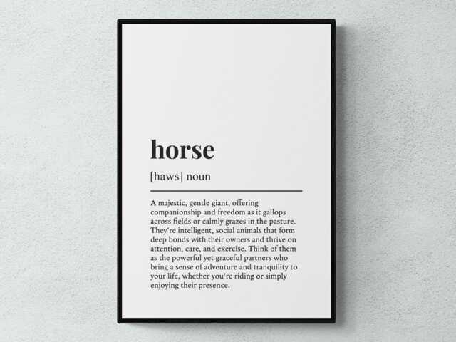 Horse Funny Definition Pet Gift Wall Art Print by Etsy | ufurnish.com