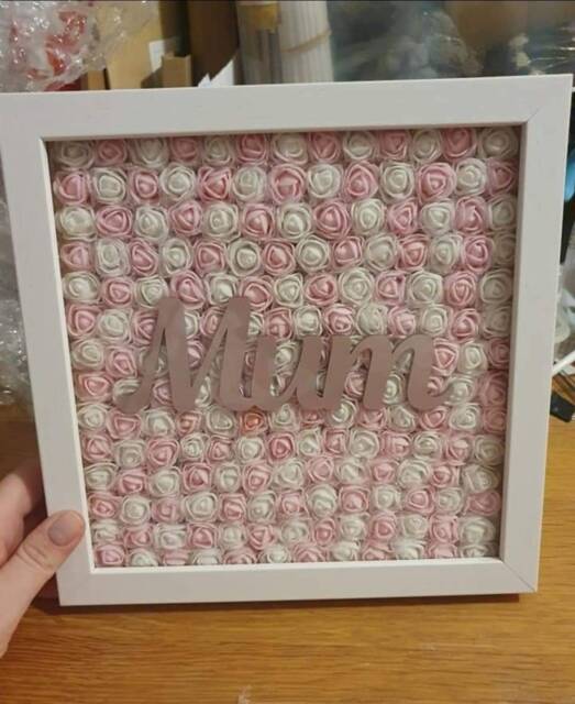 Personalized Rose Shadow Box Frame Handmade Floral Wall Art by Etsy ...