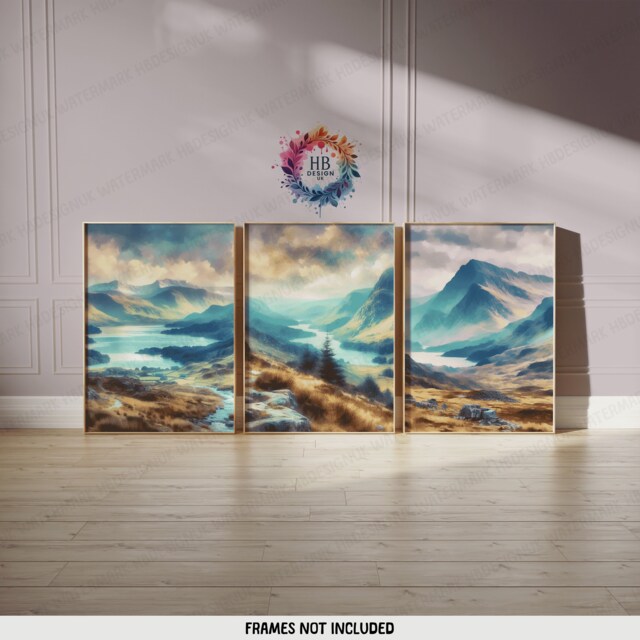 Snowdon Poster Prints - Set Of 3 Posters - Vintage Wall Art Decor ...