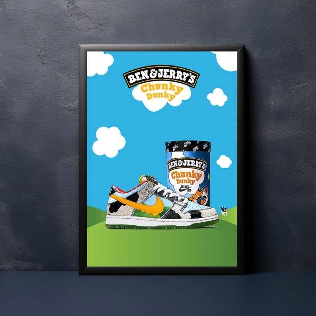 Nike Sb Dunk Ben & Jerry's Low Top Painting Poster Print Wall Art ...