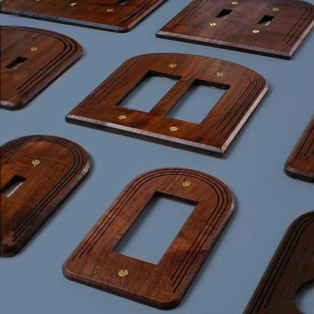 Customizable Arch Walnut Light Switch & Outlet Covers For A Natural ...