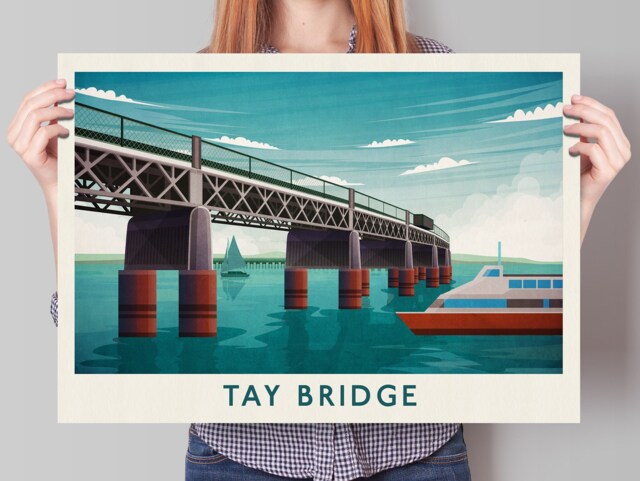 Tay Bridge Poster - Dundee Print Featuring The Rail by Etsy | uFurnish.com