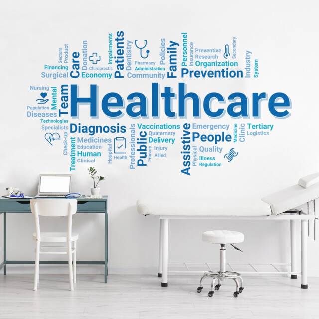 Healthcare Wall Decal, Wellness Office, Hospital, Clinic, Hospice, Art ...
