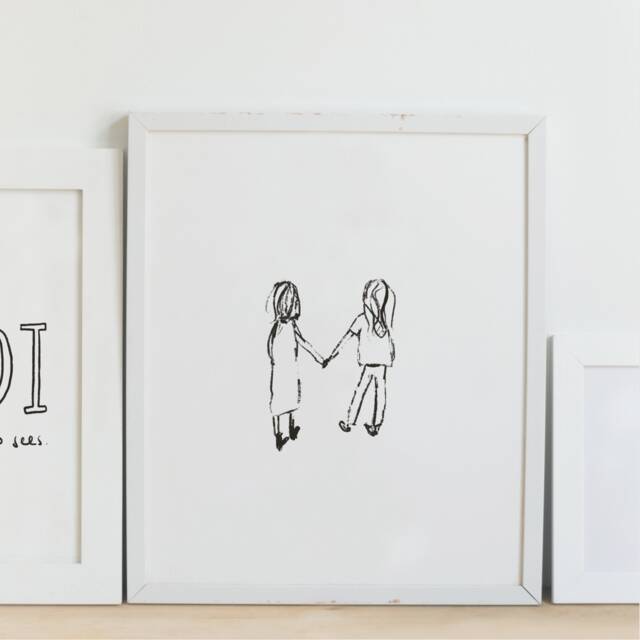 Best Friend Print/Look After One Another Be Kind Recycled Card Kraft Or ...