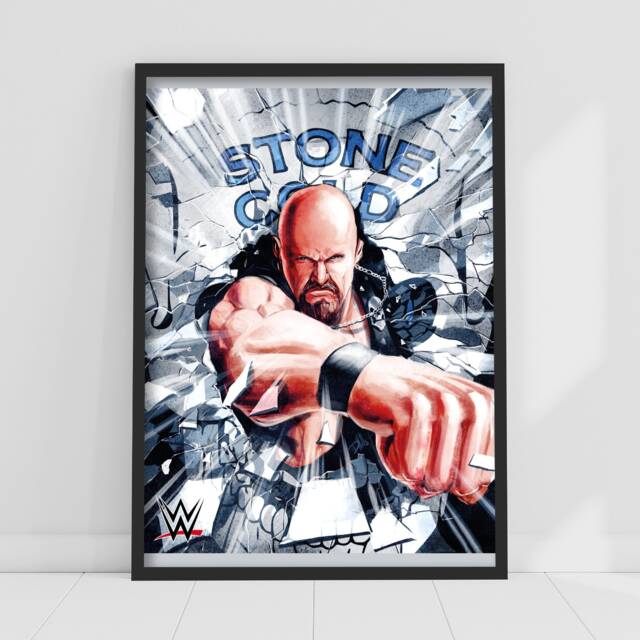 Wwe Print - Stone Cold Steve Austin Punch Poster Wrestling Wall Art by ...