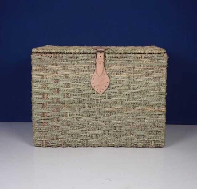 Woven Wicker Toy Box, Rattan Palm Storage Trunk & Basket, Wicker ...