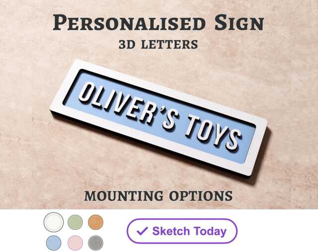 Customisable Framed Sign - Door & Wall Hanging Wooden Personalised 3D ...