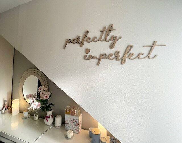 Perfectly Imperfect Quote Sign - Home Bedroom Office Wooden Wall Art ...