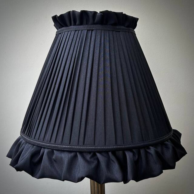 Black Pleated Ruffle Lampshade Handmade Fabric Shade by Etsy | ufurnish.com
