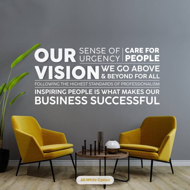 Our Vision 3D Office Decor, Office, Wall, Art, 3D, PVC, Typography ...