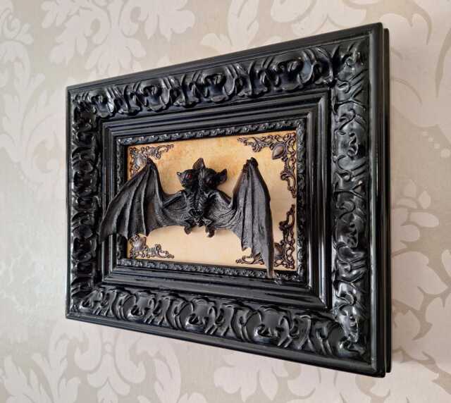 Unique Gothic Halloween Mummified Two-Headed Vampire Bat Faux Taxidermy ...