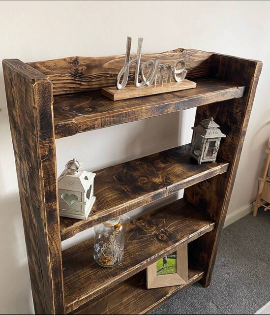 Farmhouse Bookcase - Rustic Solid Wood Bookshelves Storage Tower Free ...