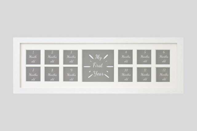 Baby's First Year Photo Frame - Multi Aperture Frame. 15x50cm. Twelve ...