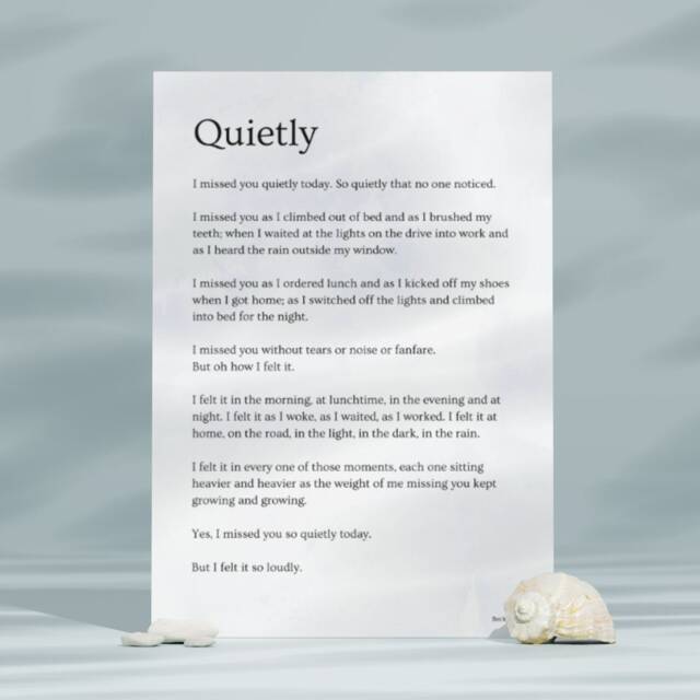 Quietly - A4 Print Of Original Poem By Becky Hemsley by Etsy | ufurnish.com