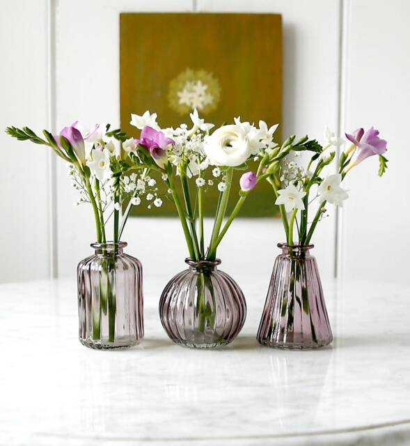 Amethyst Glass Bud Vases Set Of Three by Etsy | uFurnish.com