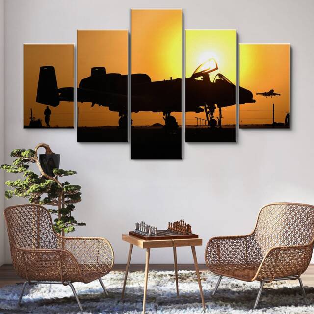 A-10 Thunderbolt Warthog 5 Piece Canvas Wall Art, Large Framed Extra ...