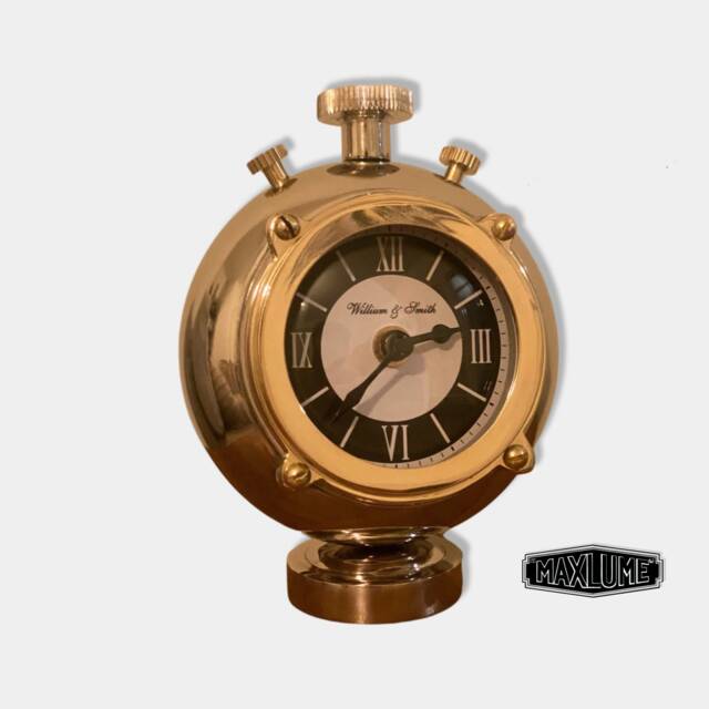 Maxlume ~ William & Smith Pocket Watch Table Clock Polished Nickel Solid Brass Ship Nautical ...