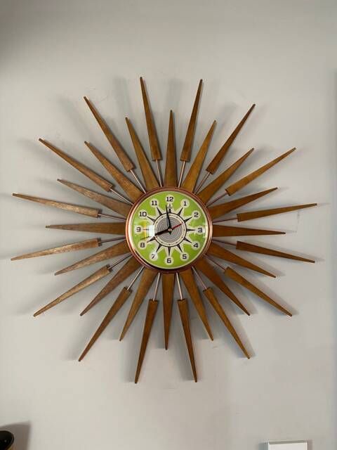Large 27 Inch Hand Made Mid Century Style Starburst Clock By Royale ...