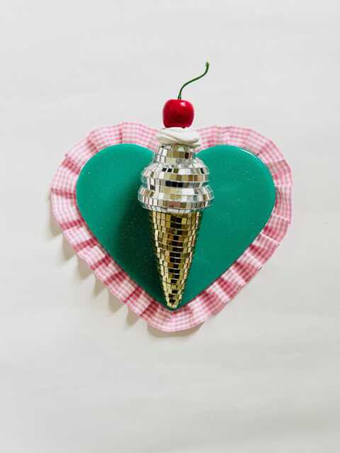 Disco Ice Cream Lace Heart Wall Hanging/Fake Food/ Food D??cor/Kitchen ...