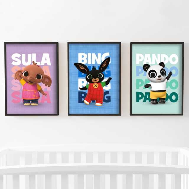Bing Print - Sula & Pando Repeat Name Set Of 3 Posters Wall Art by Etsy ...