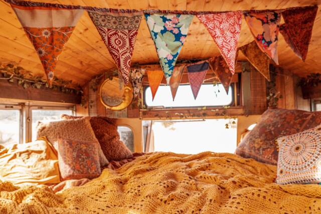 Bohemian Hippie Recycled Silk Flags, Room Decor, Eco Friendly Boho Home ...