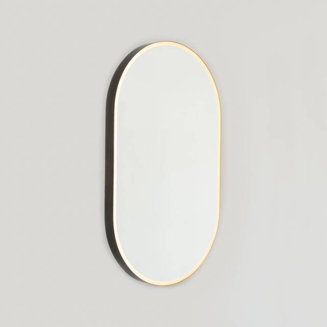 Capsula??? Front Illuminated Capsule Shaped Mirror With Bronze Patina ...