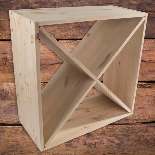 Square Wooden 24 Bottle Wine Rack - 52 X 25 cm Floor Standing Cabinet ...