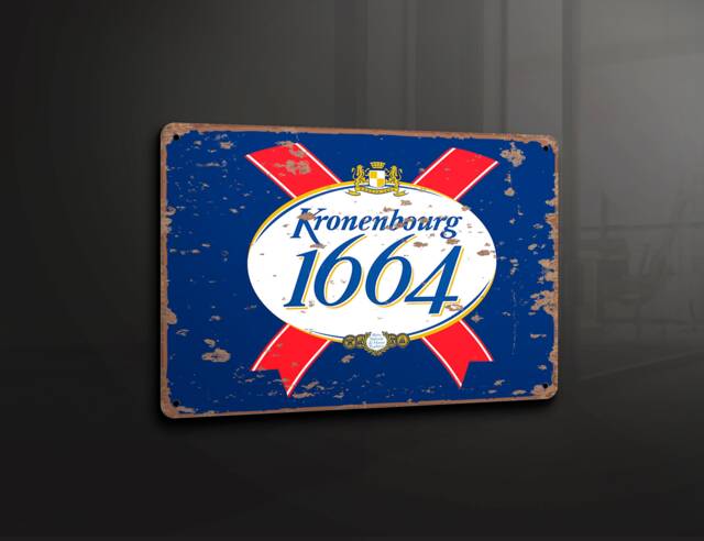 Kronenbourg 1664 Beer Drink - Metal Sign Plaque Wall Art Decor Signage ...