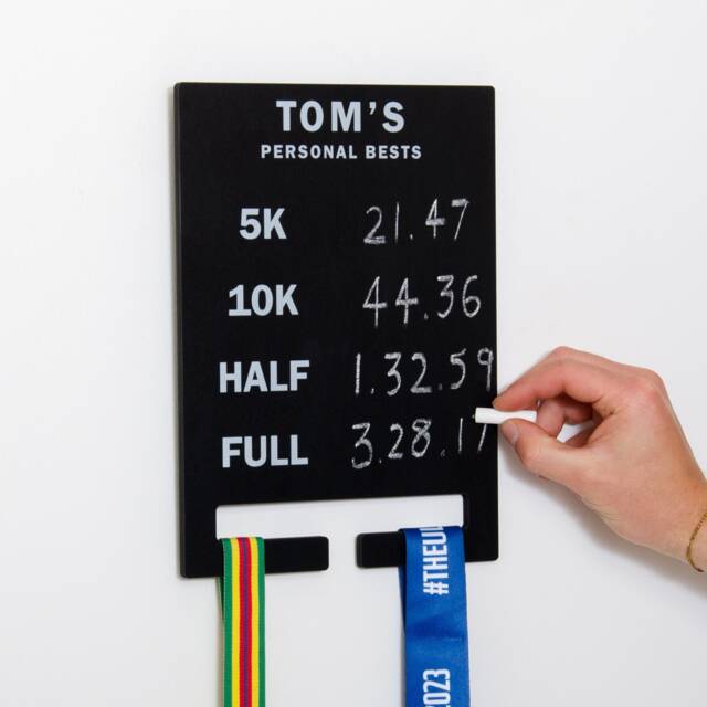 Medal Running Race Time Chalk Board Personalised Marathon London Pb's ...