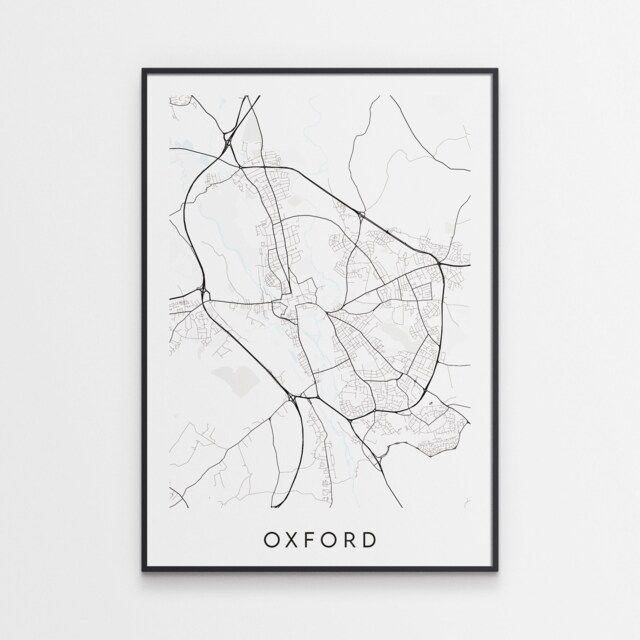 Oxford Map Print - Minimal Poster Art by Etsy | ufurnish.com