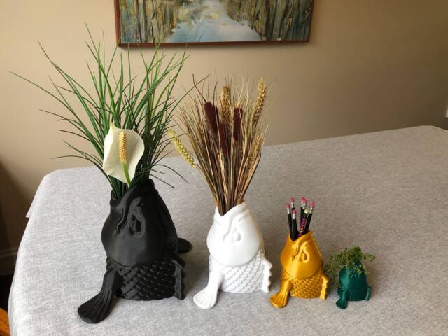 Japanese Koi Vase Planter Pot For Flowers & Arrangements - Plants Fish ...