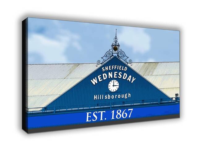 Sheffield Wednesday, Hillsborough Clock, Wall Canvas, Picture, Print ...
