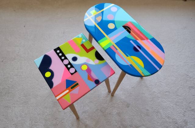 Funky 80S Resin Coffee Table Abstract Pop Art Boho Accent by Etsy ...