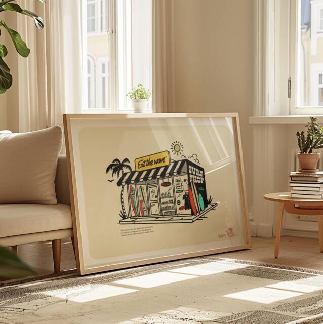 Surf Shop Art Print Vintage Surfing Poster by Etsy | ufurnish.com