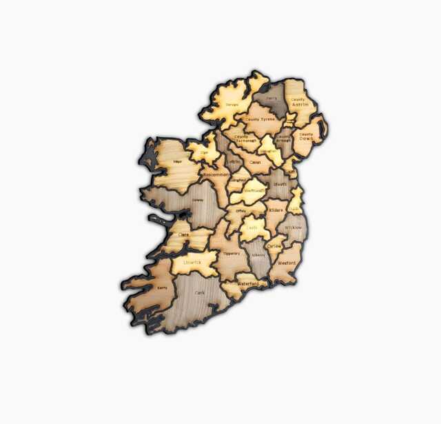 Wooden Ireland Map - World Wall Decor Optional Engraved Details by Etsy ...