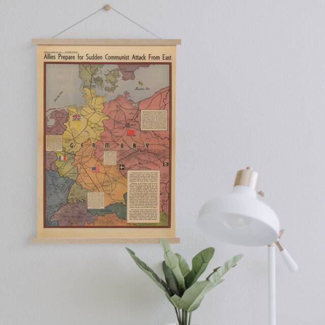 Cold War Map From 1951 Framed Canvas Print- Wall Art Prints- Art- Ready ...