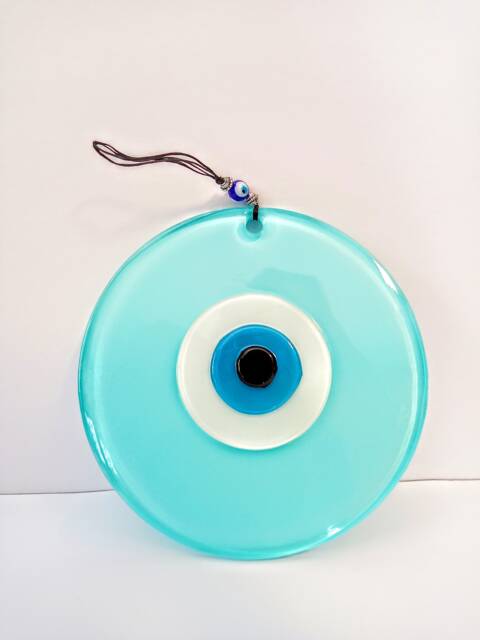 Turquoise Evil Eye Wall Hanging, Transparent Evil Eye Wall Decor, Nazar ...