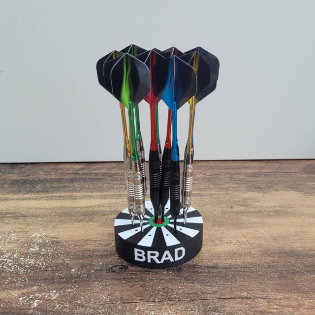 Personalisable Dart Holder - Dartboard Inspired Stand Customizable Gift ...