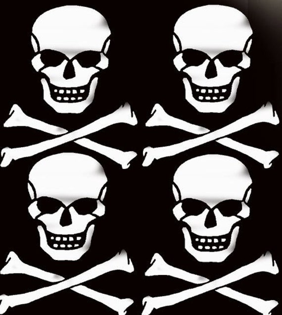 Skull & Crossbones Stencil Jolly Roger Wall Decor by Etsy | ufurnish.com