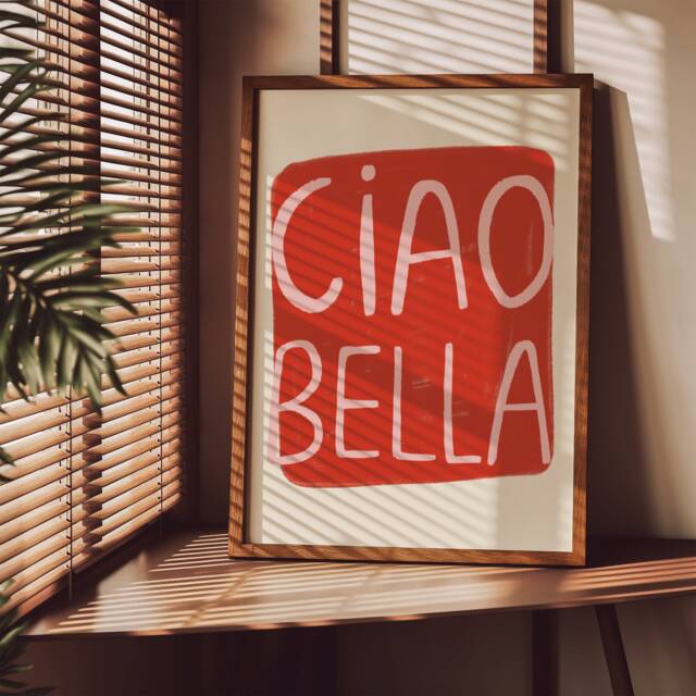 Ciao Bella Unframed Print - Italian Prints Colourful Wall Decor Poster ...