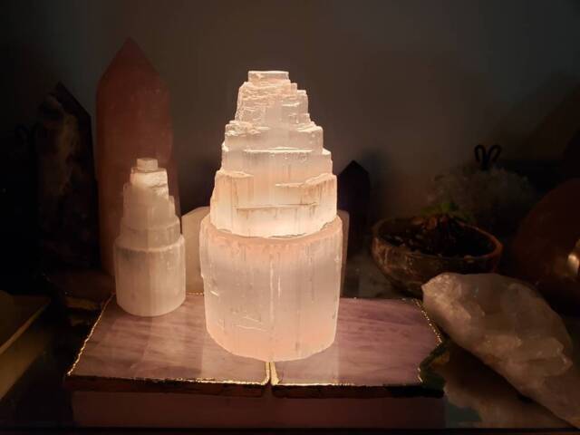 Selenite Tower Lamp, Crystal Decor, Healing Stone Light by Etsy ...