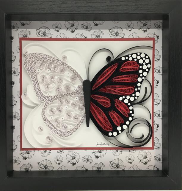 Quilled Butterfly Home Decor- Framed Shadow Box Wall Art- Handmade ...