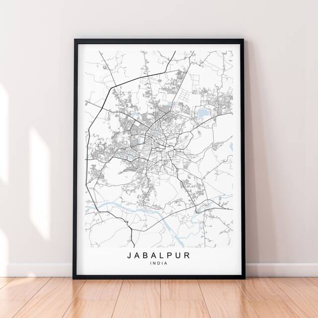 Jabalpur City India Map Print Poster Minimalist Home Town Wall Art ...