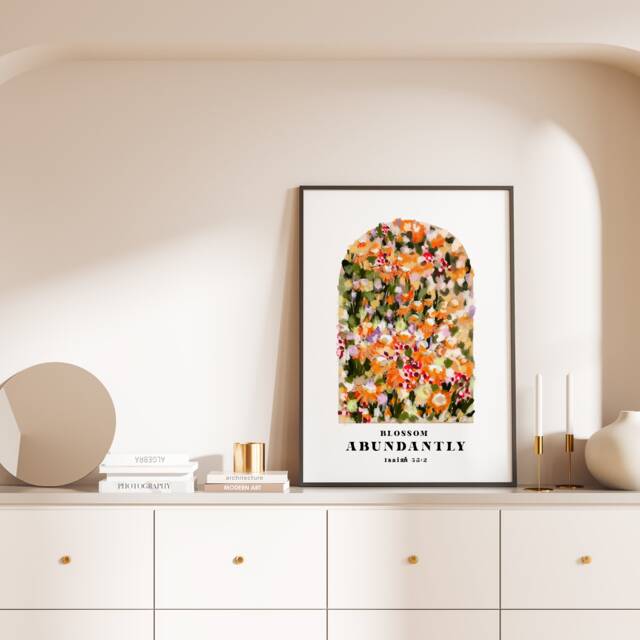 Blossom Abundantly, Minimal Christian Art, Wall Minimalist Decor ...