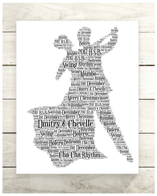 Personalized Ballroom Dance Word Art Print Unique Couple Gift by Etsy ...