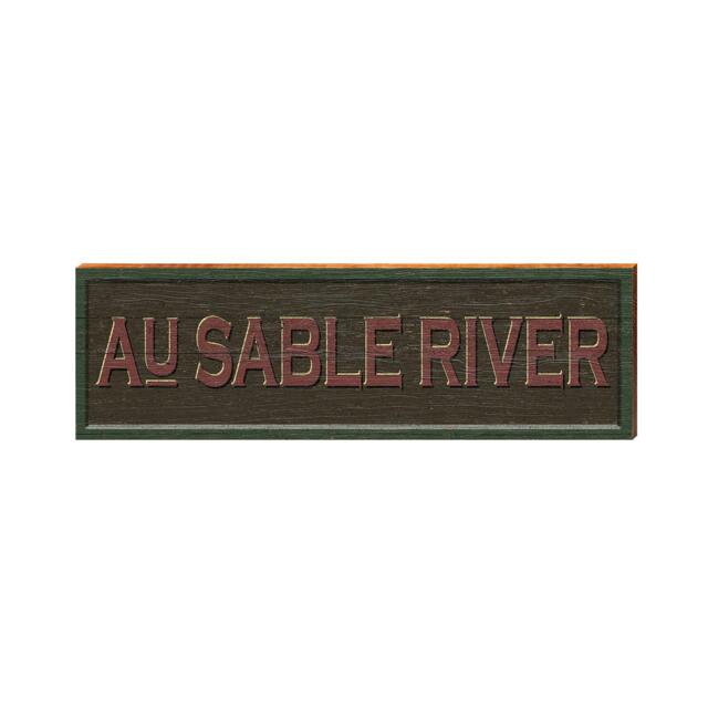 Au Sable River, Michigan Map - Wall Art Print On Real Wood by Etsy ...