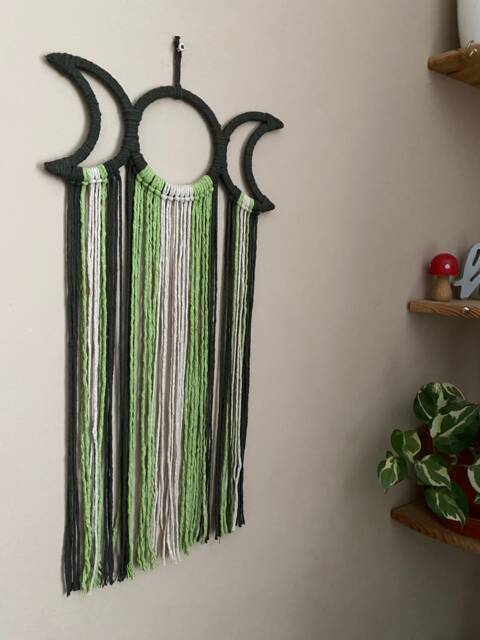 Green Triple Moon Goddess Wall Hanging Wiccan Decor by Etsy | ufurnish.com